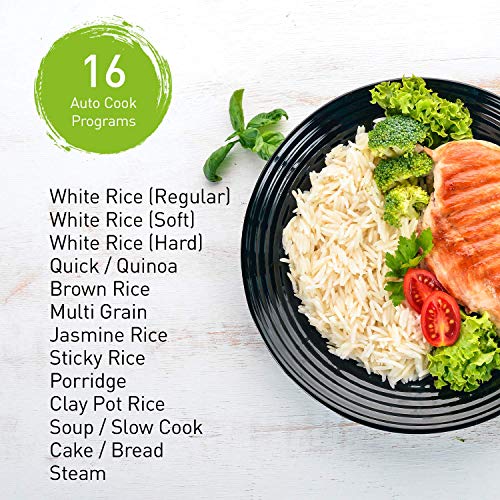 Panasonic 5 Cup (Uncooked) Rice Cooker with Pre-Programmed Cooking Options for Brown Rice, White Rice, and Porridge or Soup - 1.0 Liter - SR-CN108 (White)