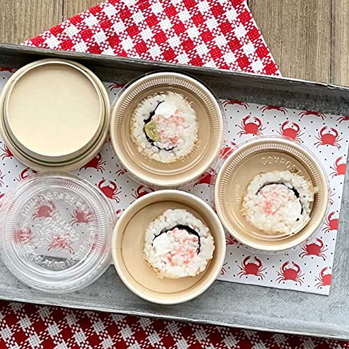 Outside the Box Papers 2 Ounce Souffle Cups and Lids - 100% Biodegradable and Compostable - 100 Pack