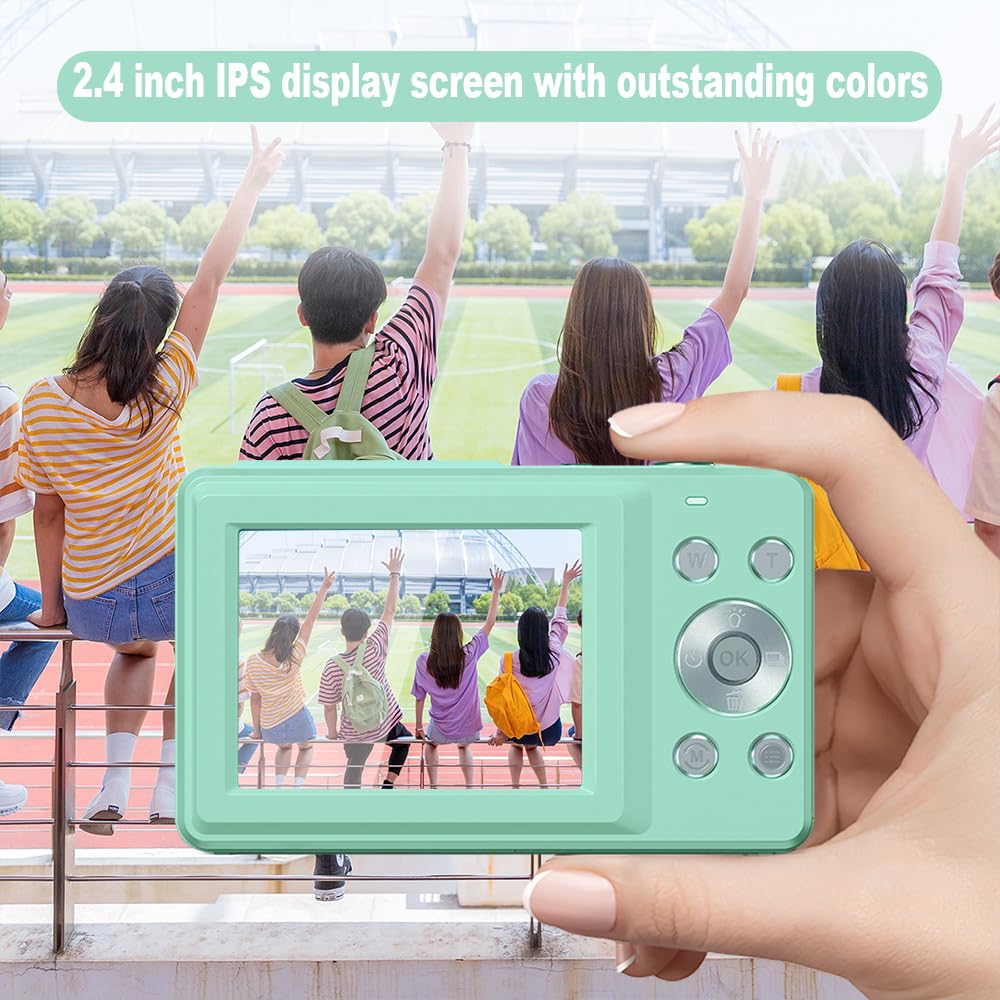 Digital Camera, FHD 1080P Portable Small Camera, Anti Shake Lightweight Compact Point and Shoot Camera, for Teens Adult Kids, Black