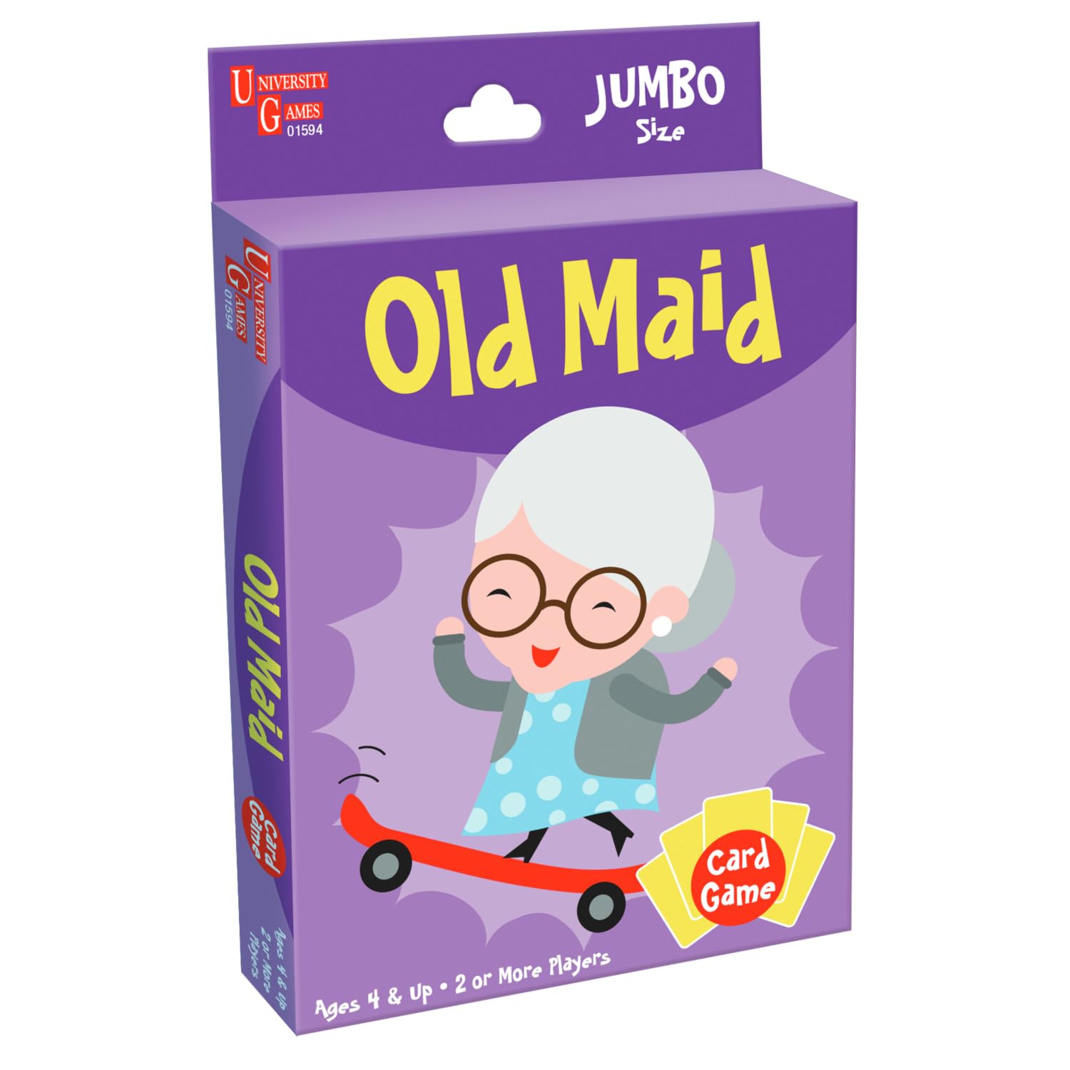 University Games Old Maid Card Game - Jumbo Size, Colorful Character Cards for Kids Ages 4 and Up, Fun Family and Educational Game
