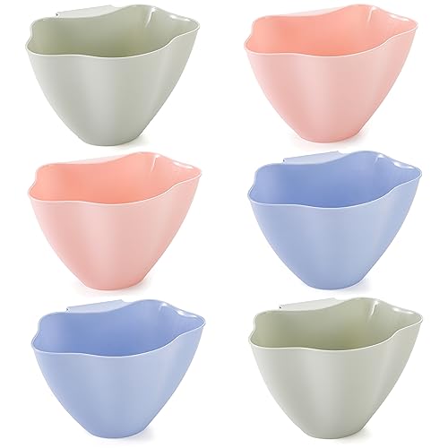 Nicunom 6 Pack Hanging Kitchen Waste Bins, Over-Cabinet Trash Can Hanging Small Plastic Garbage Bowl Collecting Food Scraps for Bedroom Bathroom Office Camping Cupboard