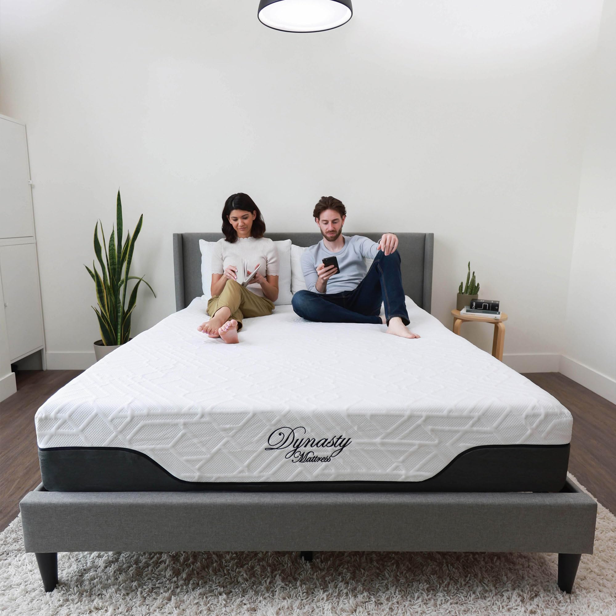 DynastyMattress King Mattress CoolBreeze 12 Inch Essential Gel Infused Memory Foam Bed Medium Firm Queen Size 60x80 (USA Made)