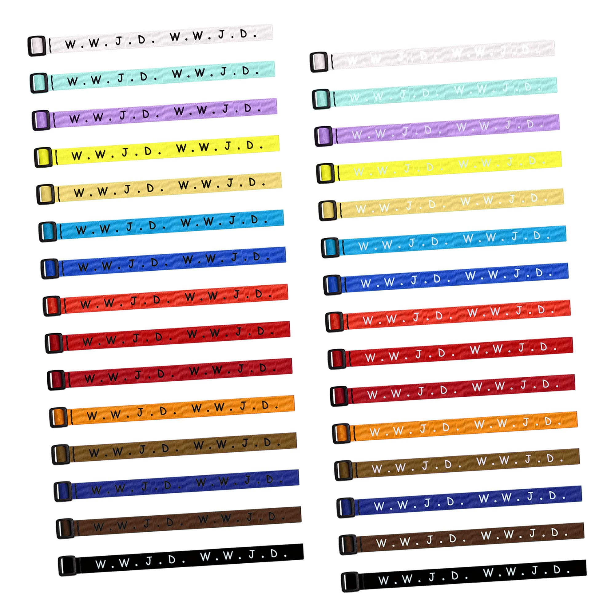 FINREZIO 30Pcs WWJD Bracelets What Would Jesus Do Woven Wristbands for Men Women Religious Christian W.W.J.D Bracelet for Fundraisers
