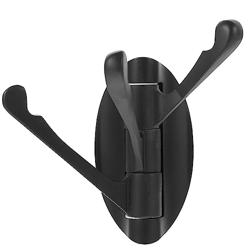 Towel Hooks Rotating Coat Hooks for Hanging with 3 Swivel Arms Wall Mounted Towel Holder Space Saving Hanger for Bathroom Kitchen Black Black Hooks