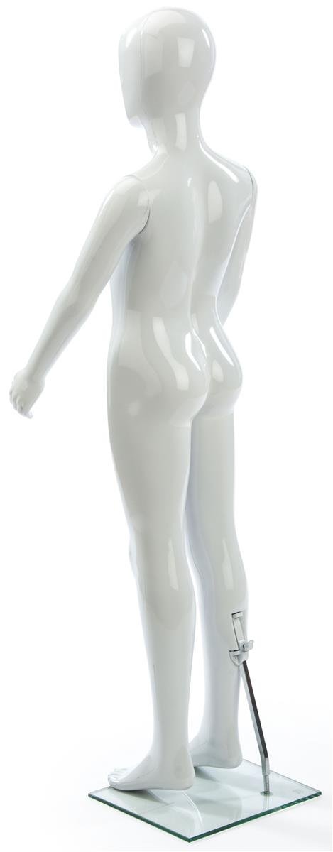 Displays2go Glossy White Polypropylene Child Youth Mannequin Form, 51-Inch