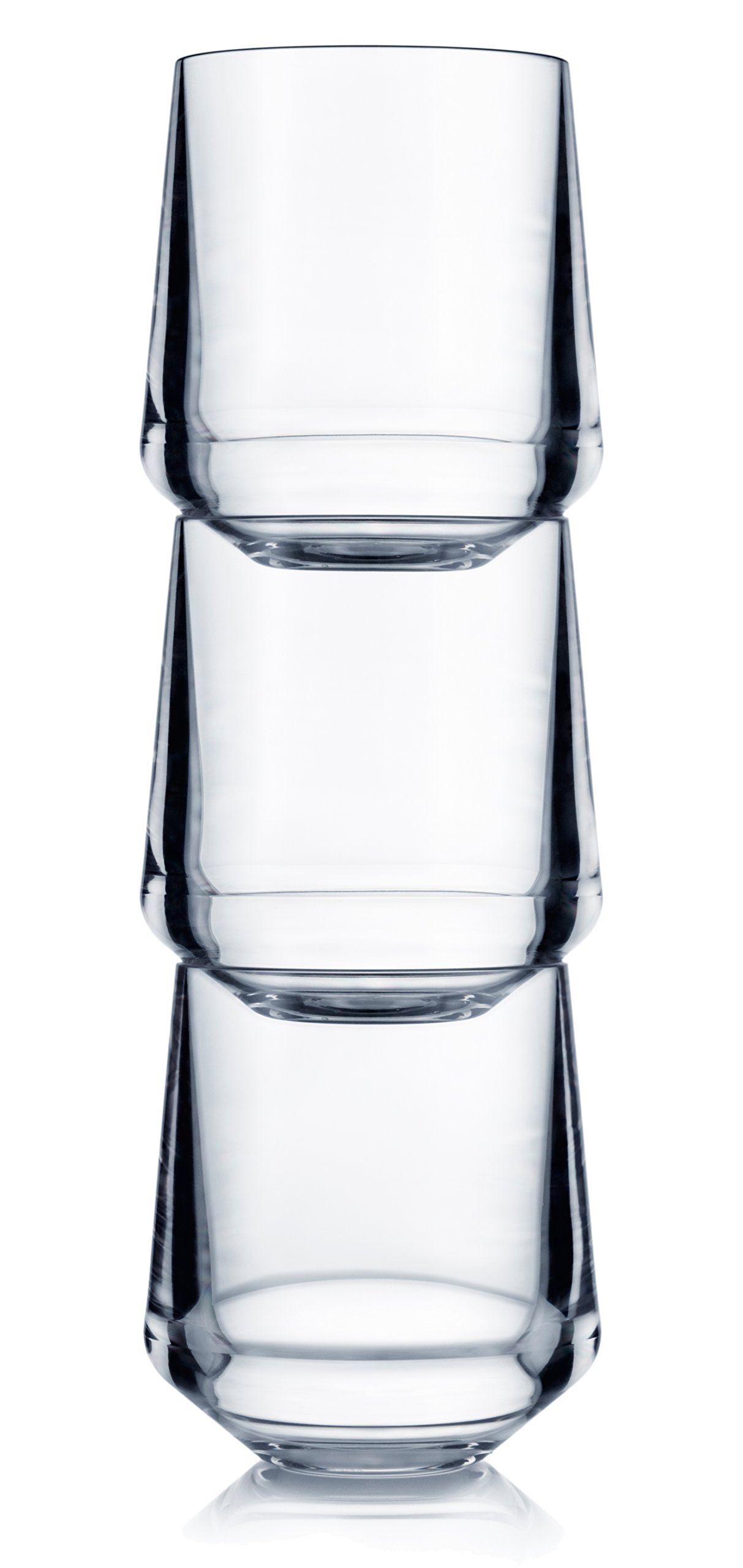 DRINIQUE Unbreakable Stemless Wine Glasses (Set of 4) 12oz Tritan Plastic Stemless Glassware for Indoor or Outdoor Use - Clear