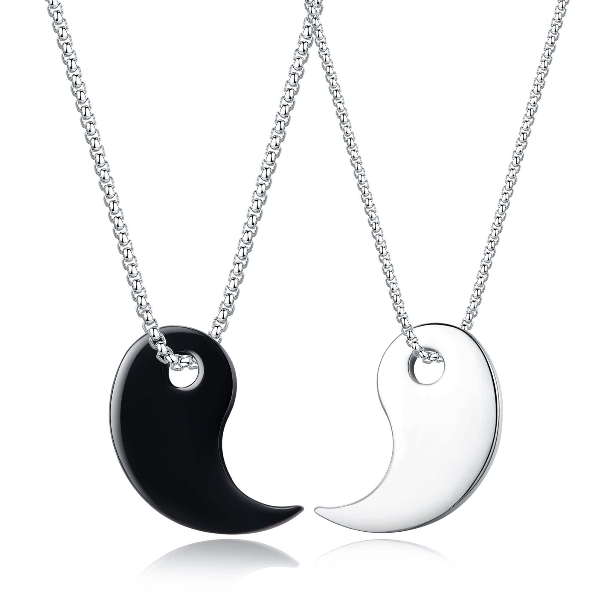 GAVU His and Hers Yin Yang Necklaces for Couples