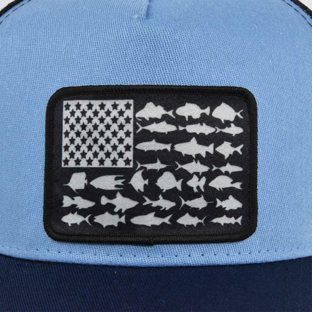Fish Flag Mesh Snap Back-High Baseball Cap/Men Women Mesh Baseball Snapback Cap/Outdoor Baseball Hat for Adults (Black)