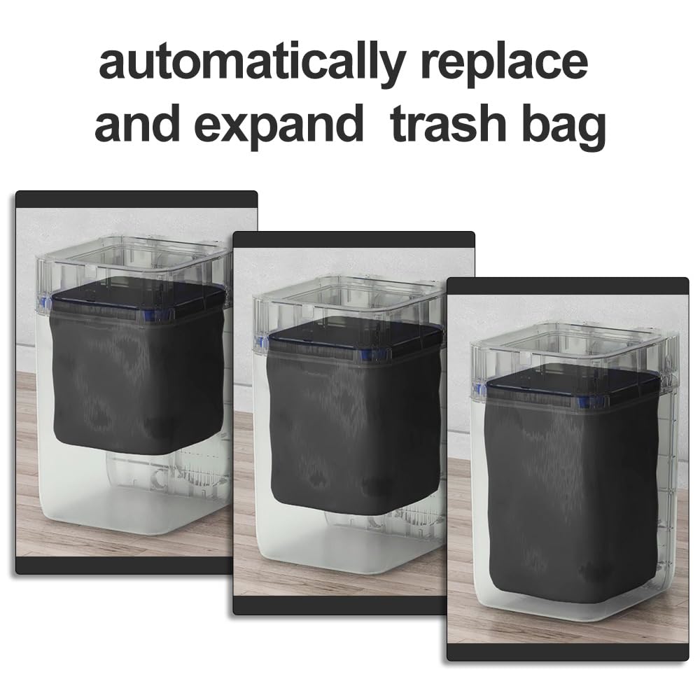 Kroey Smart Trash Can with Self Packaging&Changing Trash Bags, Touchless Automatic Trash can for Home, Office,Kitchen and Hotel (4 Gallon)