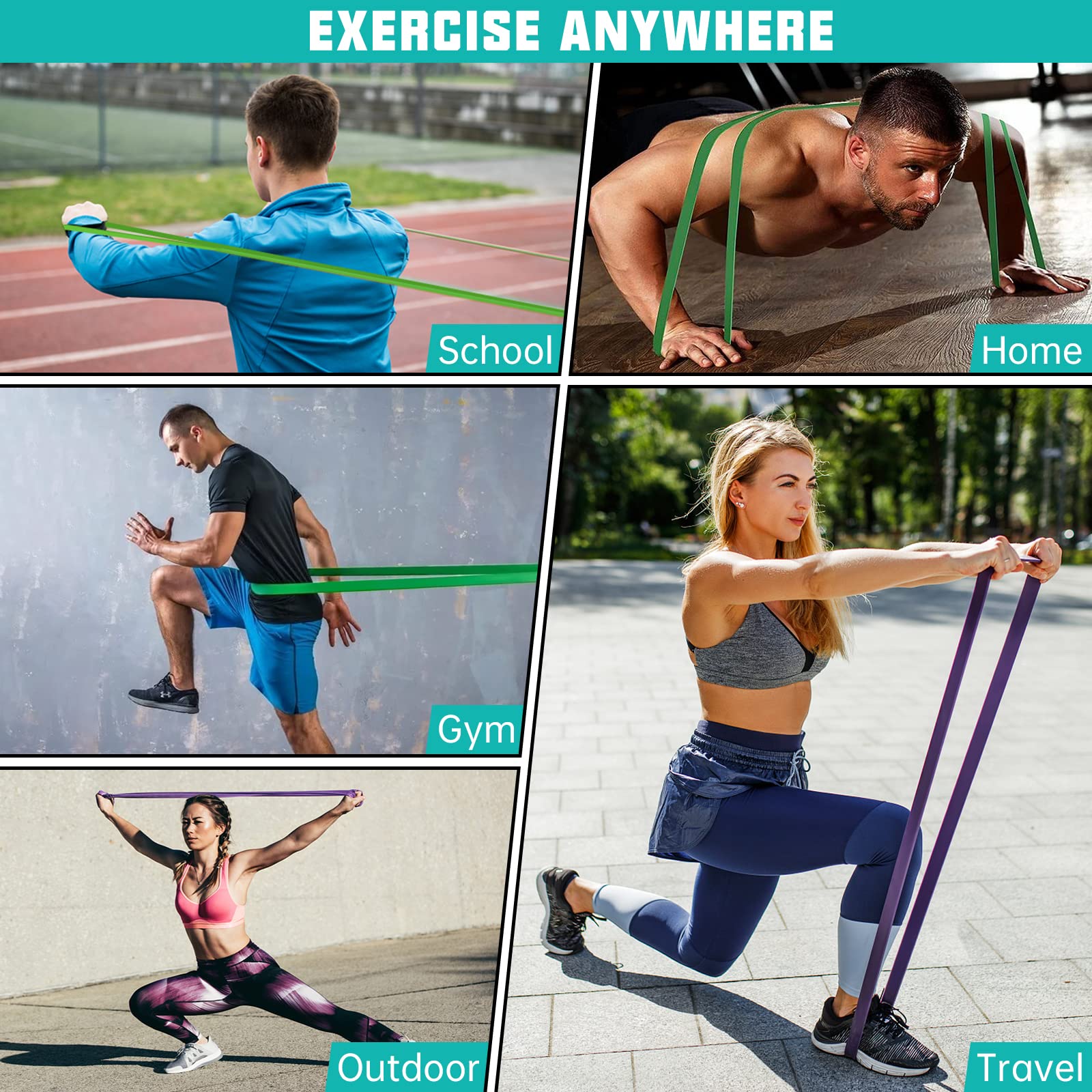 GPPNKC Resistance Band, Pull Up Bands, Pull Up Assistance Bands, Workout Bands, Exercise Bands, Resistance Bands Set with Door Anchor, Working Out, Physical Therapy, Shape Body, Men and Women