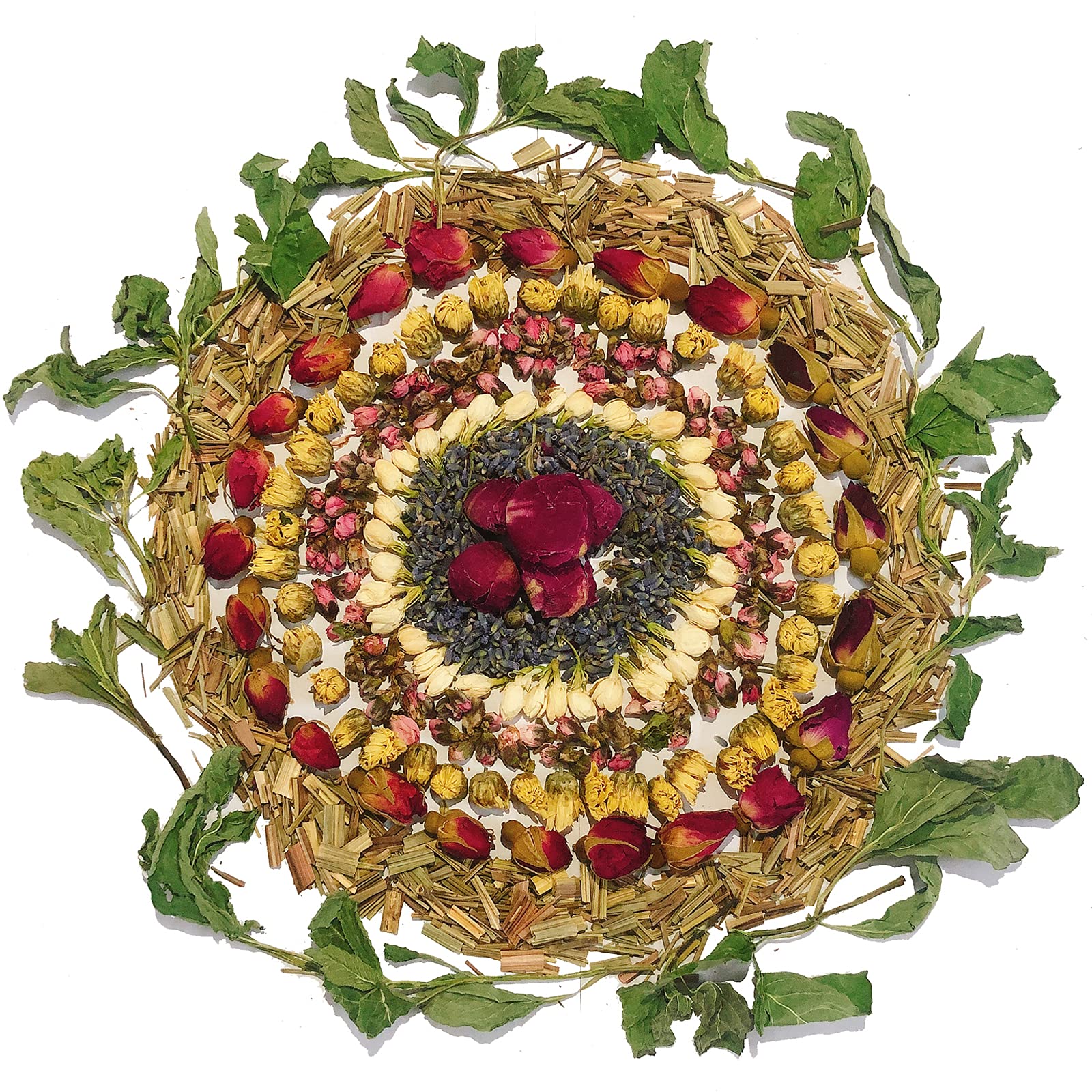 Dried Flowers and Herbs Accessories Decorations 8 Bags Set Dry Flowers Essential Supplies Rose Buds Lavender Chamomile Jasmine Scents for Flower Arrangements Crafts Bath Soap Lip Gloss Making