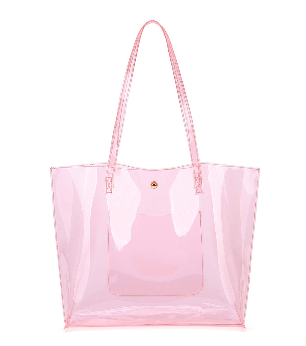 Dreubea Women's Clear PVC Tote Bag Shoulder Handbag from, Big Capacity Purse