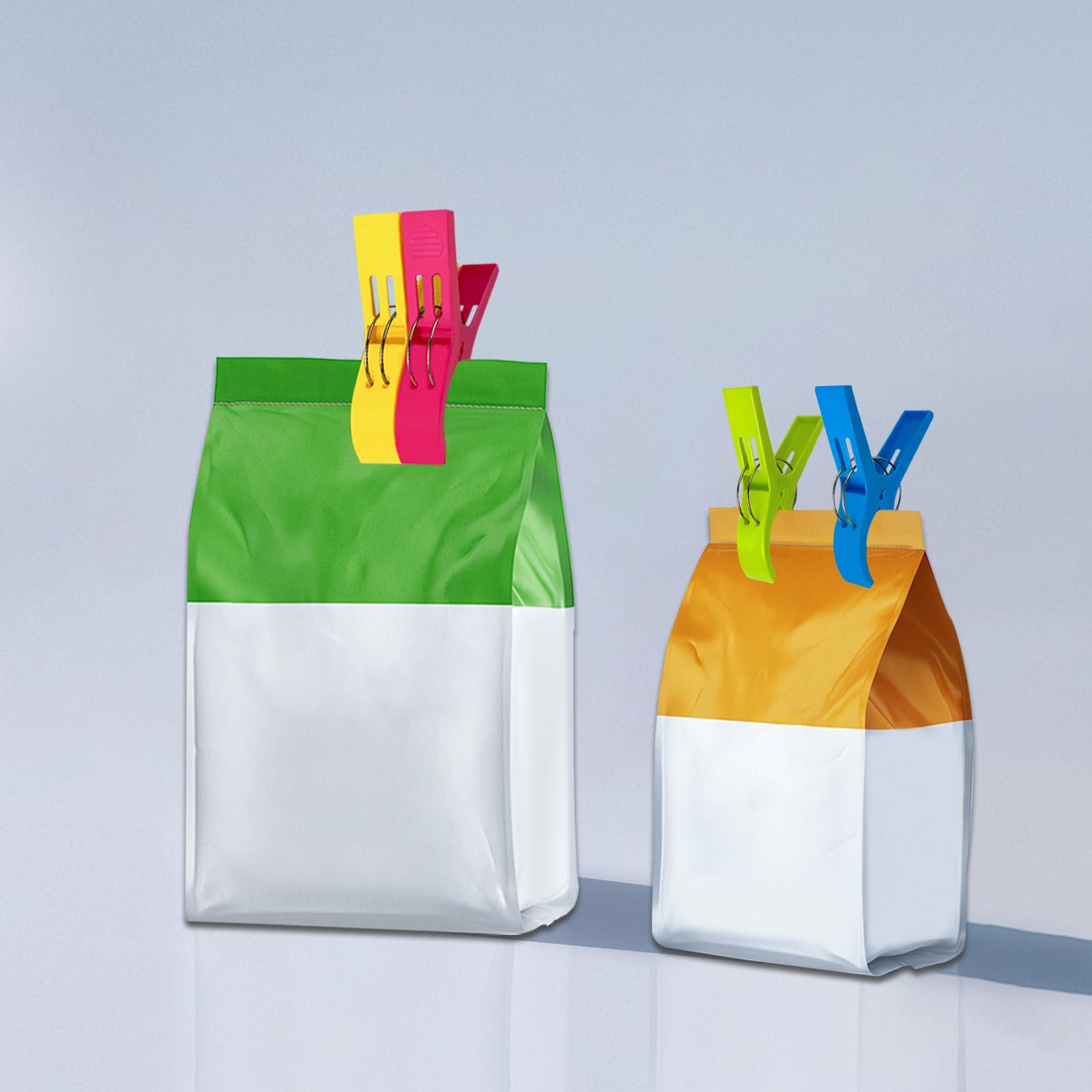 KTOJOY 4 Pack Beach Towel Clips, Plastic Large Clothes Clamps, Bright Colors(Yellow,Blue,Green,red), Chair Clips, Towel Holder