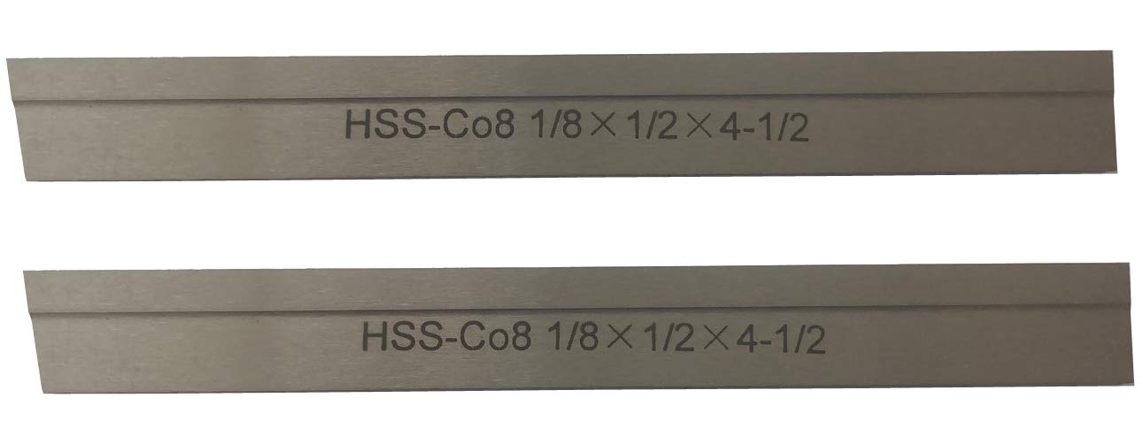 LLDSIMEX Set of 2 8% Cobalt 1/8" x 1/2" x 4-1/2" for Lathe Parting Cut Off Blade Parallel Tyle