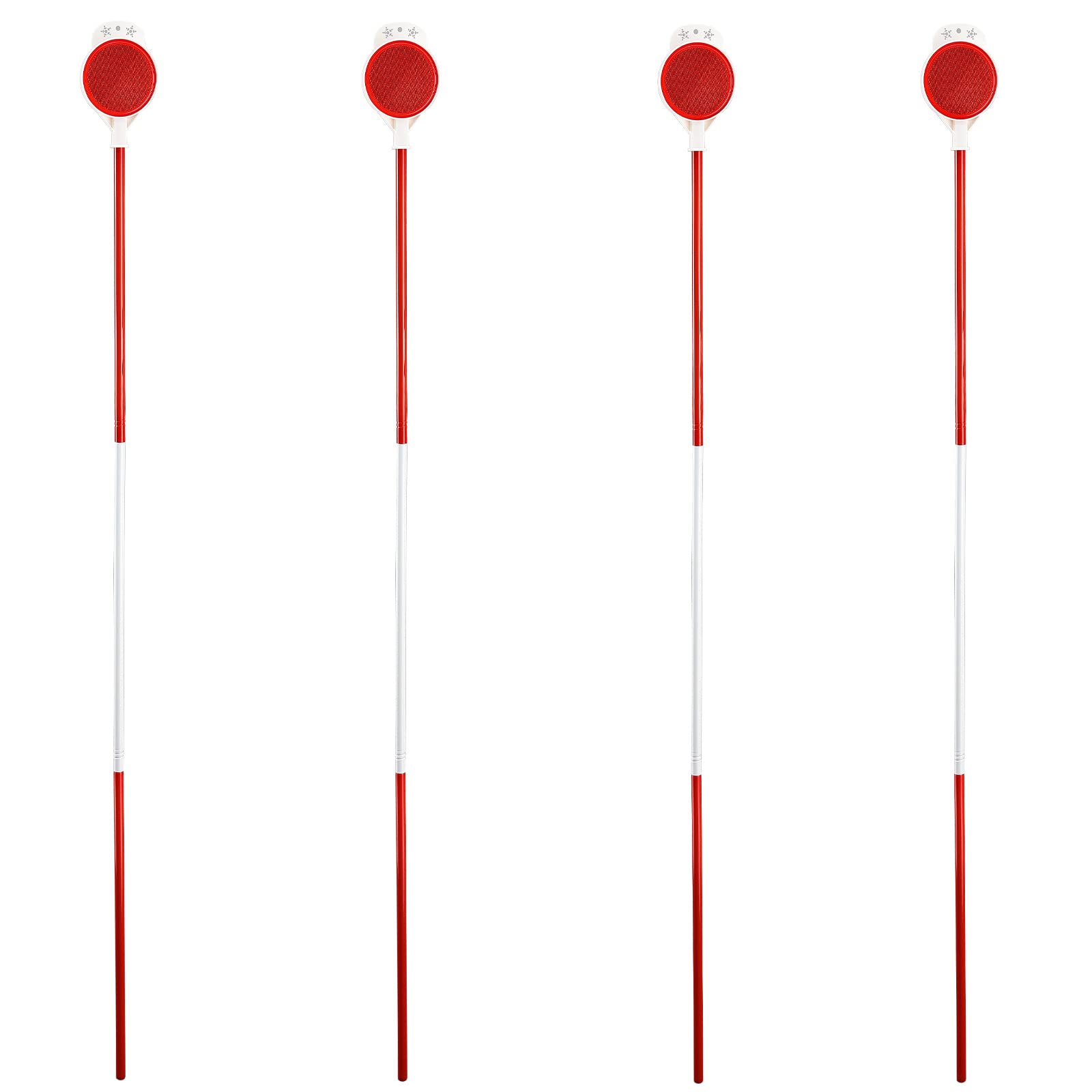 Driveway Markers for Snow Plowing 36-48inch, Metal Snow Stakes, Highly Visible Double-Sided Reflectors for Driveway Mailbox Parking Snow Markers (4 Packs)
