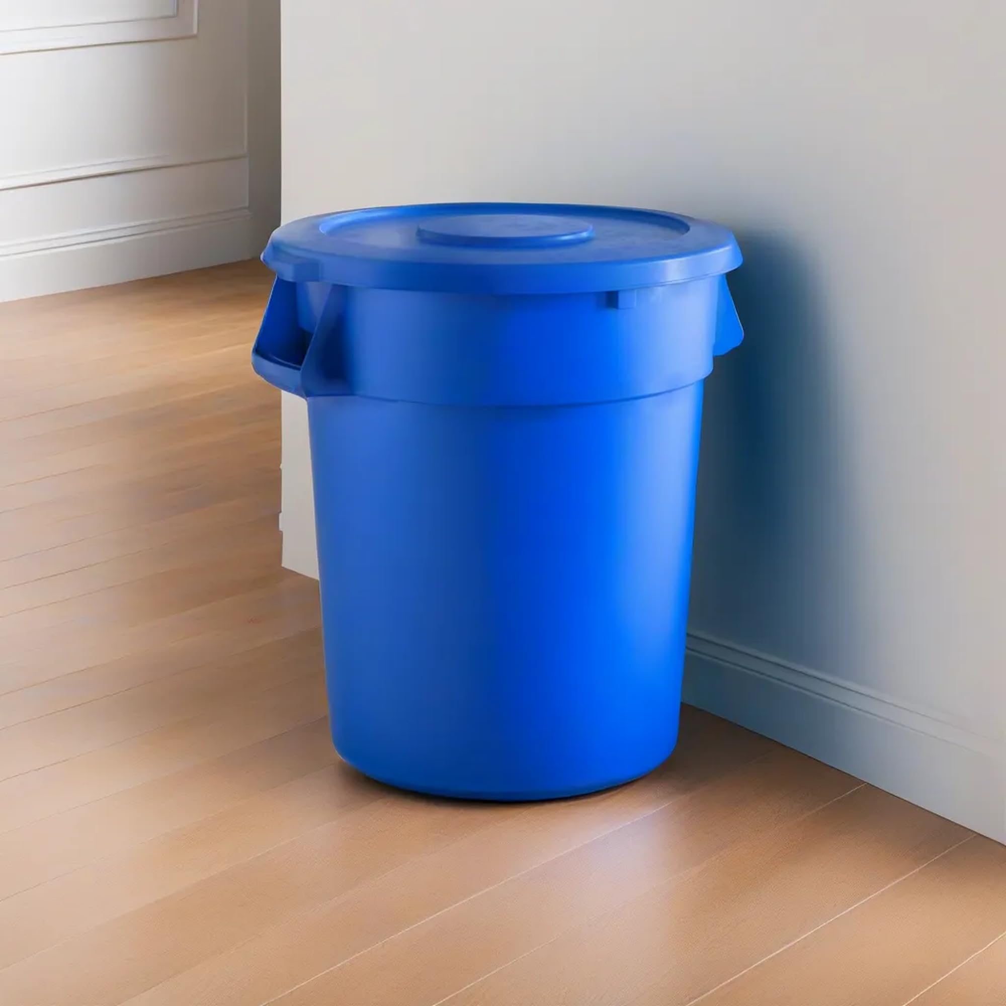 KTLT 32 Gallon Yellow Round Commercial Trash Can with Lid, Ingredient Bin, Wastebasket for Restaurant/Kitchen/School/Garage