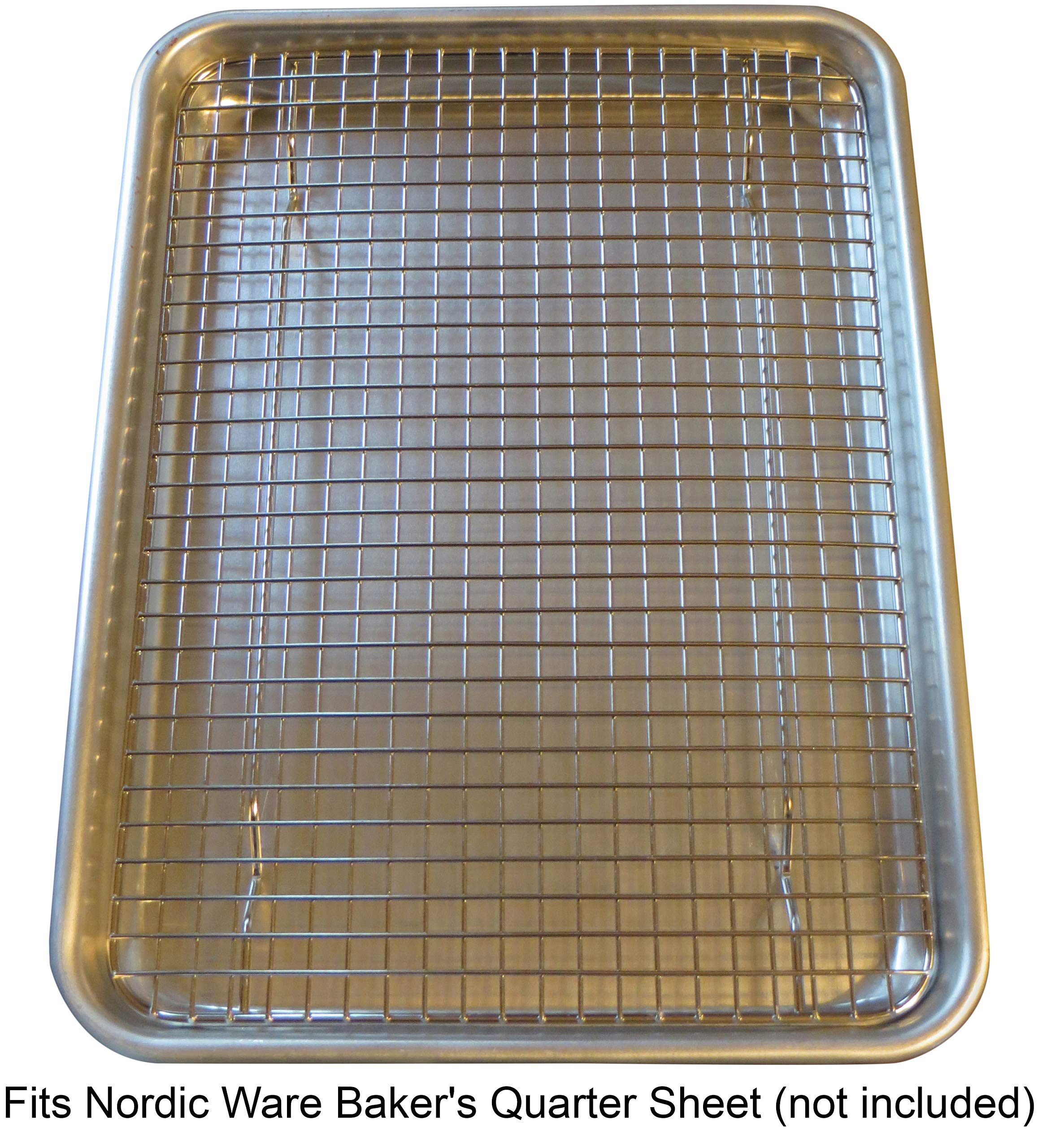 Hamilton Housewares Stainless Steel Cooling Rack - Heavy Duty and Oven Safe, Good for Cooling, Baking and Roasting - Perfect for Cookies, Cakes & More - Fits Perfectly in Quarter Sheet Pan(8.5" x 12")