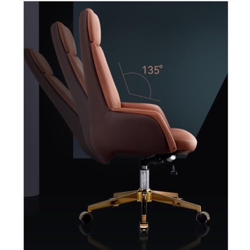 LNYHLXS Genuine Leather Office Chairs Swivel Chairs That Sit for Long Periods of Time Without Fatigue