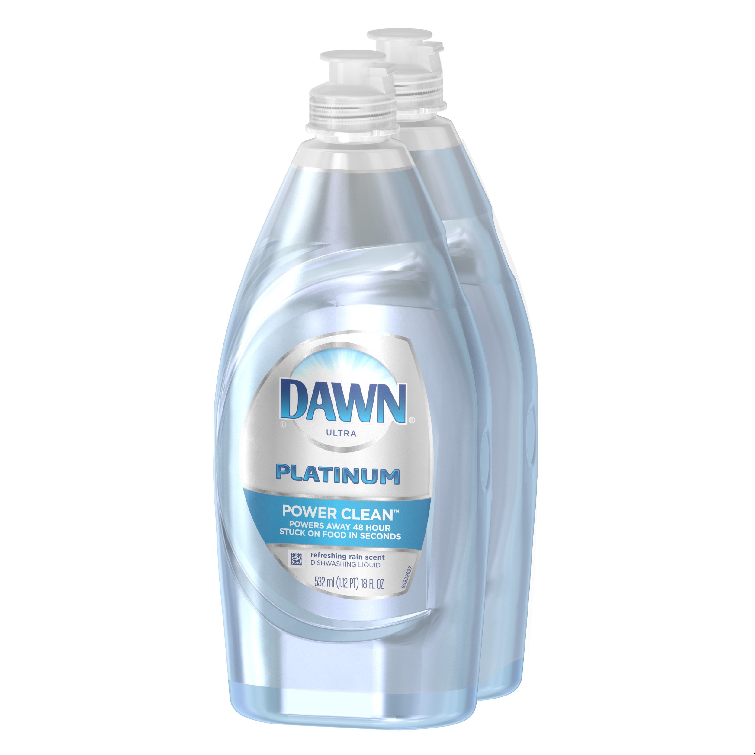 Dawn Platinum Power Clean Dishwashing Liquid Refreshing Rain 18 Oz 2 Count