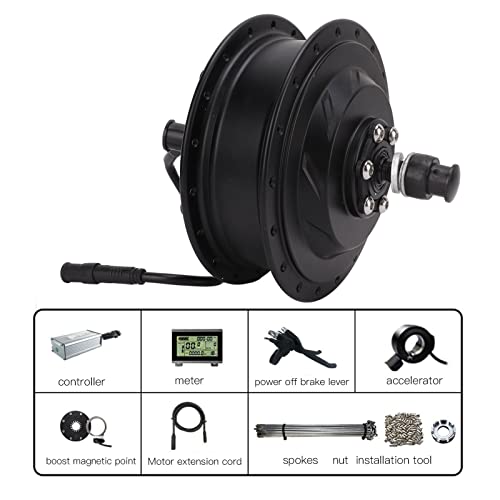 Drfeify Electric Bike Motor Kit, 48V 500W Front Hub Motor Electric Bike Conversion Kit(Fits 26 inch Rim Spokes)