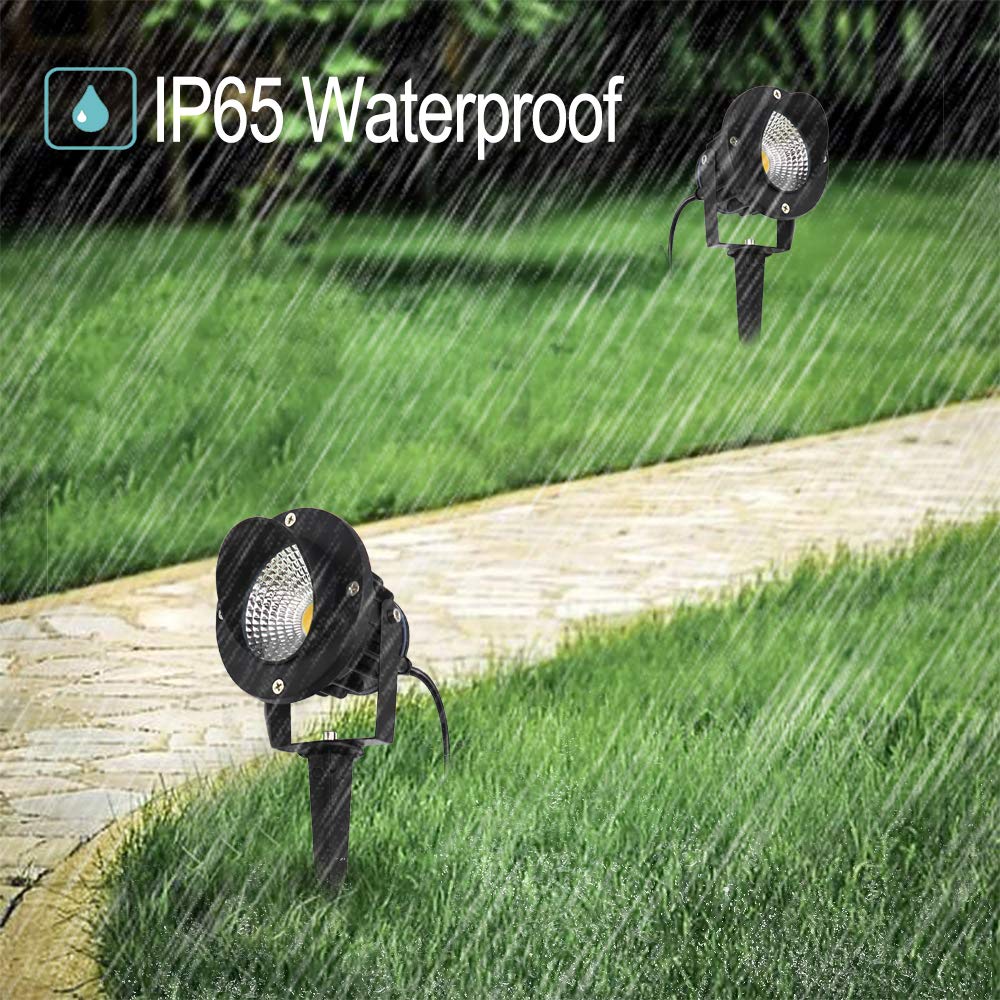 VanRayal 10W Outdoor Landscape Spotlights,120V WarmWhite Garden Pathway Light for Yard,Patio,Lawn, Wall, Flood,Driveway,Tree Lighting,6.5ft Wire,UL Cert,2 Pack