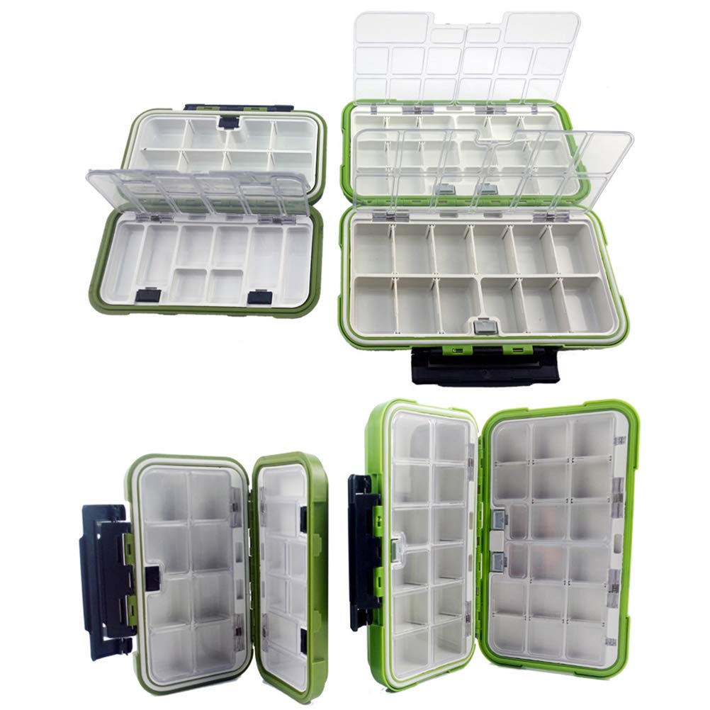 Fishing Tackle Box Lure Hooks Baits Kit Storage Case Waterproof Fish Tool Accessory Holder - Green