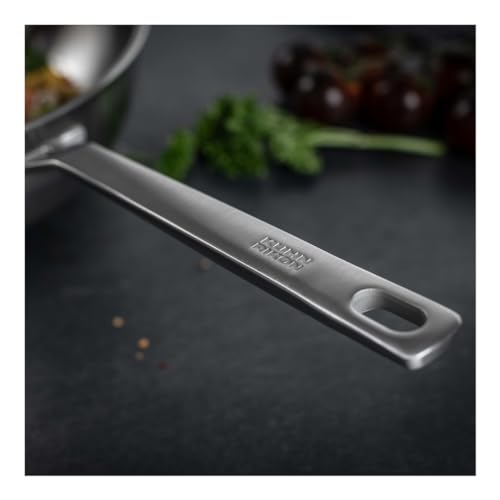 KUHN RIKON Culinary Fiveply Professional Chef’s Every Day Essential Fry Pan, Oven Proof Uncoated Stainless Steel & Aluminium Wok, 28cm