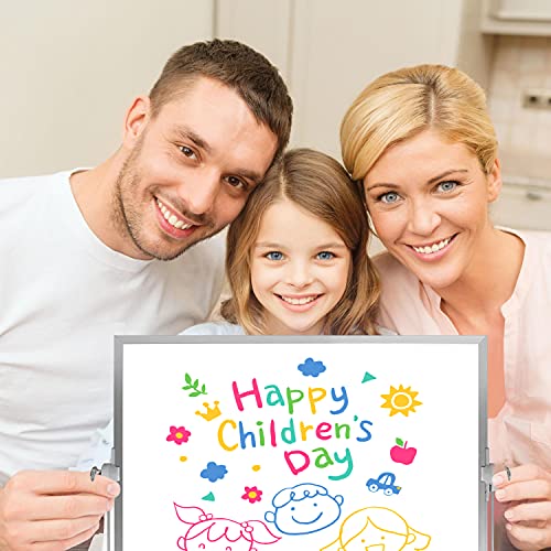 OWill Dry Erase White Board, 8β X 12β Small Whiteboard with Stand, Mini Whiteboard A4 Magnetic Desktop Board & Portable Double-Sided White Board Easel for Kids Drawing in School & Home