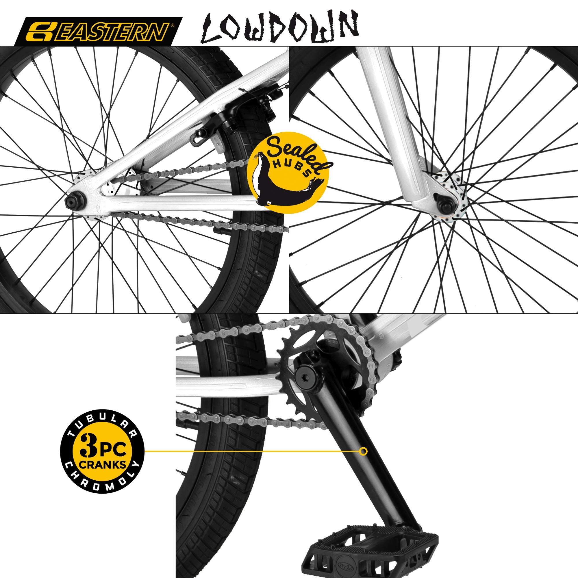 Eastern Bikes Eastern BMX Bikes - Lowdown Model 20 Inch Bike. Lightweight Freestyle Bike Designed by Professional BMX Riders at (White)