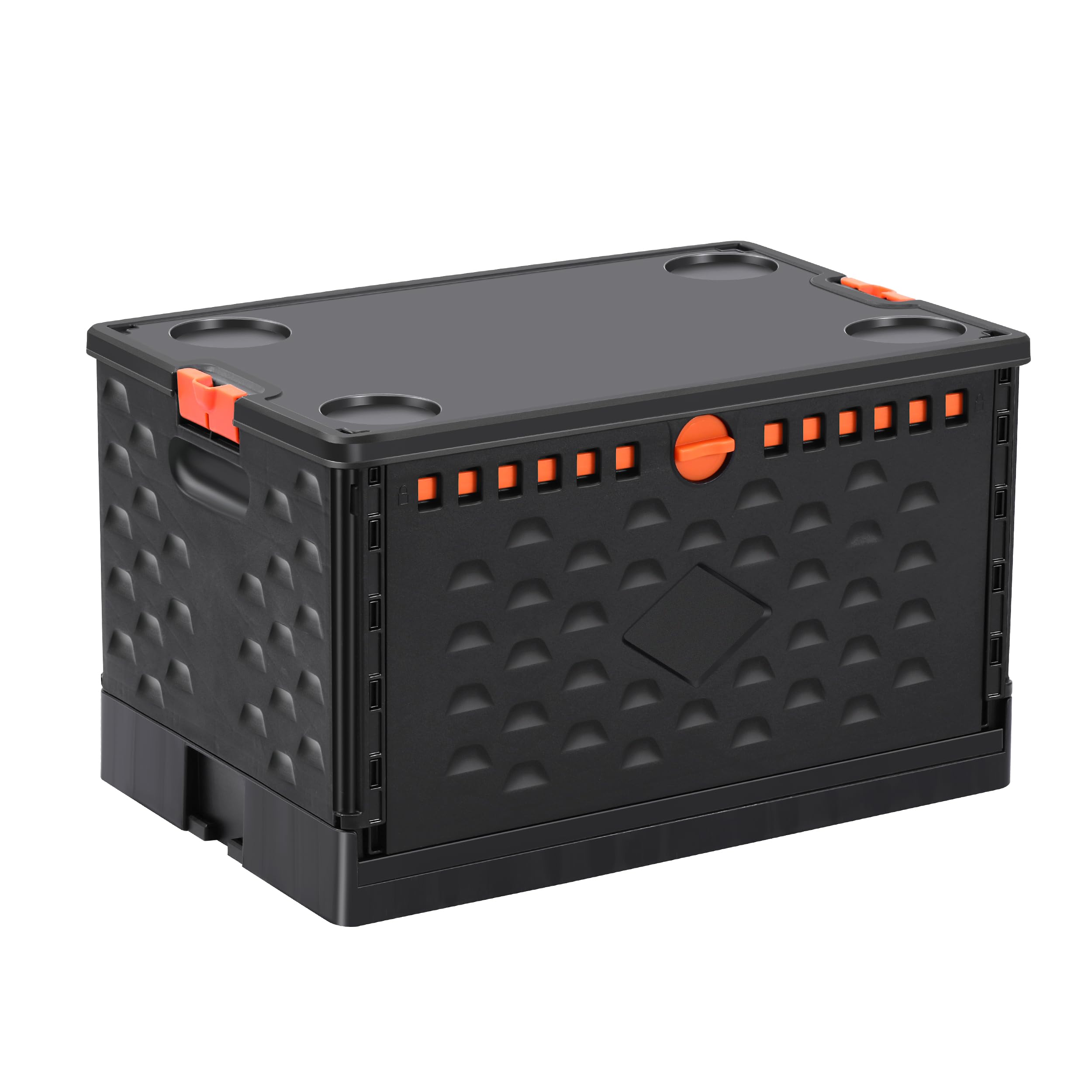 KUKTDUD Storage Bins With Lids 16 Gal-Collapsible Crate- Stackable Containers Box-Book,Trunk,Closet Organizer-Rolling Tools Box,Foldable Milk Crate,Grocery Baskets,For Room Organizing