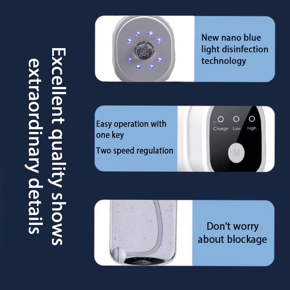 Handheld Steam Fogger Sprayer Gun Spray Machine Nano Electric Atomizer, Light Portable Cordless Intelligent Rechargeable One Key On for Home, Office, Garden, Indoor and Outdoor Safe and Stable, White