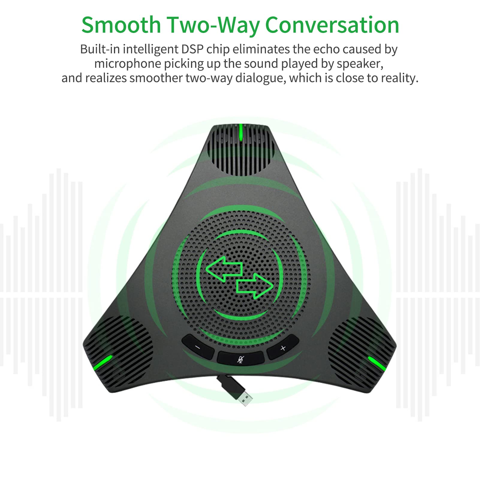 Geevorks USB Speakerphone Conference Microphone Omnidirectional Computer Mic 360° Voice Pickup with Mute Key for Skype/Video Conference/Online Course/Live Streaming/Gaming/Daily Chatting