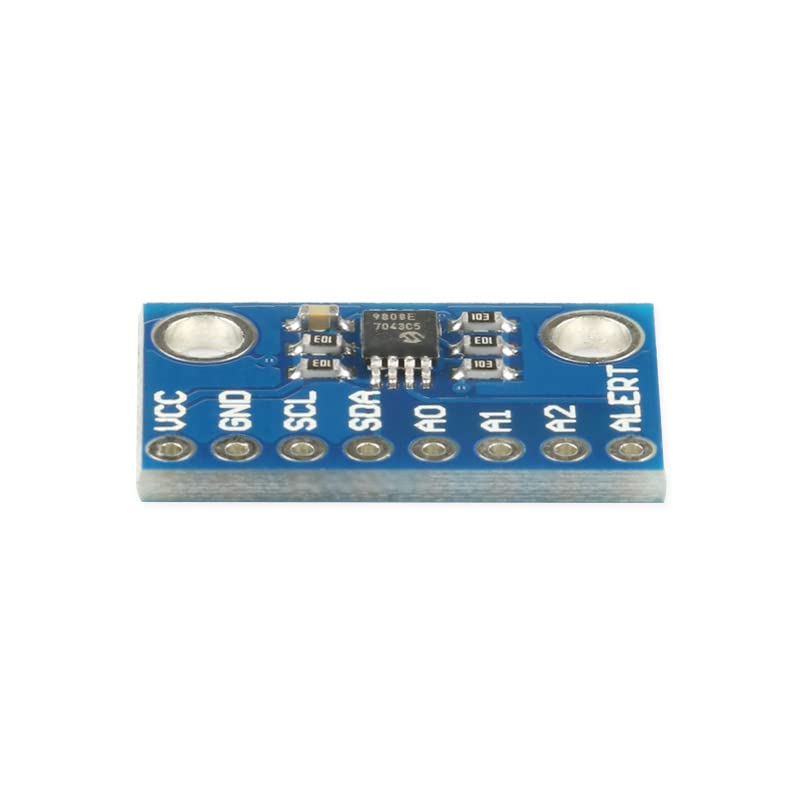 JESSINIE 2Pcs MCP9808 High Accuracy Temperature Thermometer -40°C to +125°C Digital Temperature Sensor Module Accuracy ±0.25°C /0.0625°C Voltage Range 2.7-5.5V Temperature Detector for Arduino