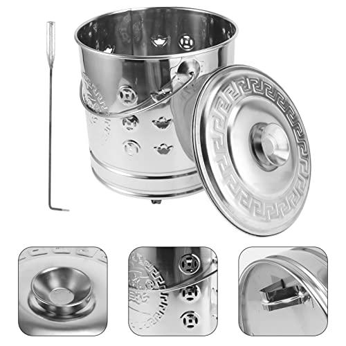 HANABASS Burning Fire Bowl Burn Barrel Incinerator Cage 1 Set Incinerator Fireplace Bucket Outdoor fire Pit fire Pit Bowl Burn Barrel with Burn Barrel Burn Barrel Barrel Fire Pit Cage Beach Fire Pit