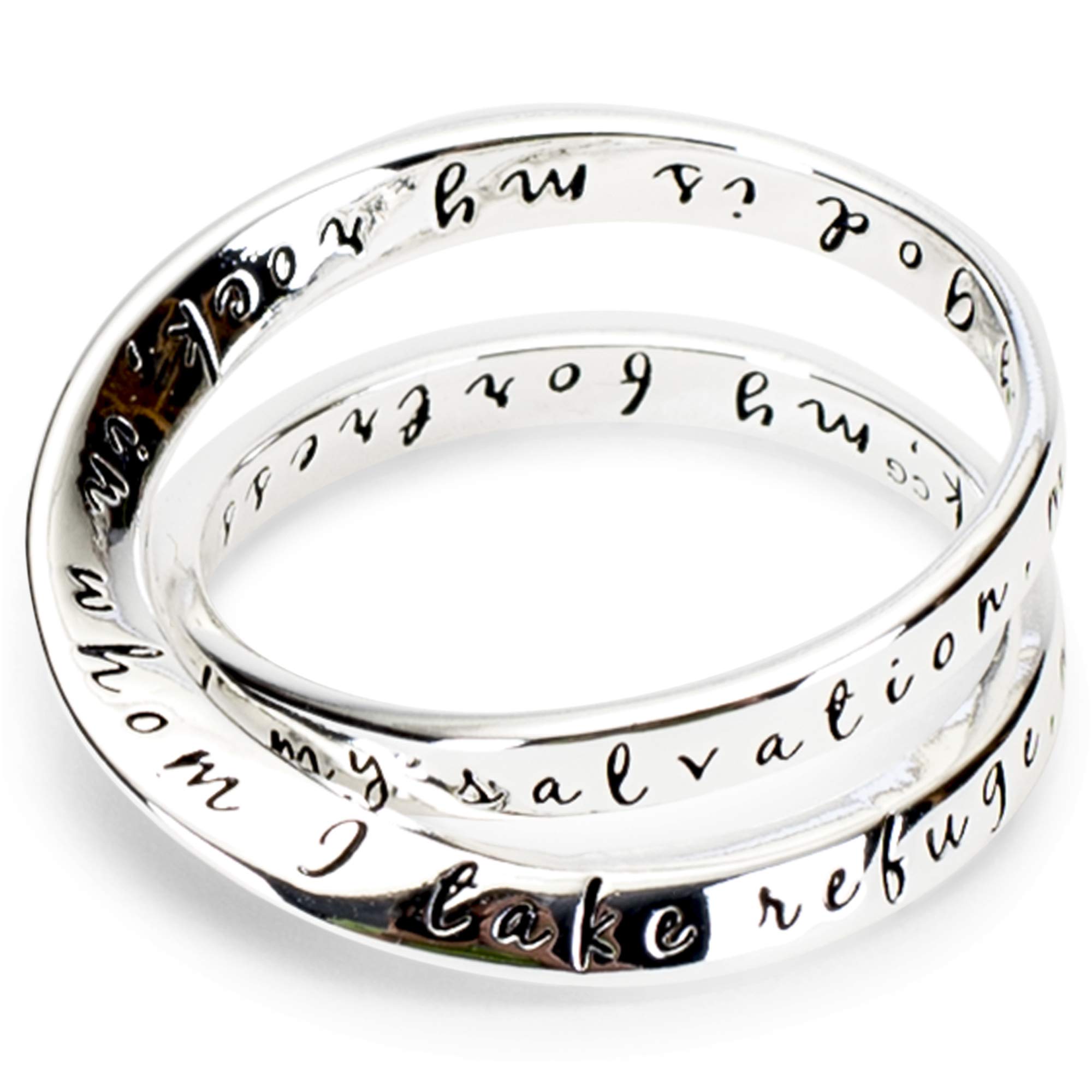 Dicksons Psalms 18:2 Inspirational Women's Double Mobius Silver-Plated Fashion Ring, Size 8