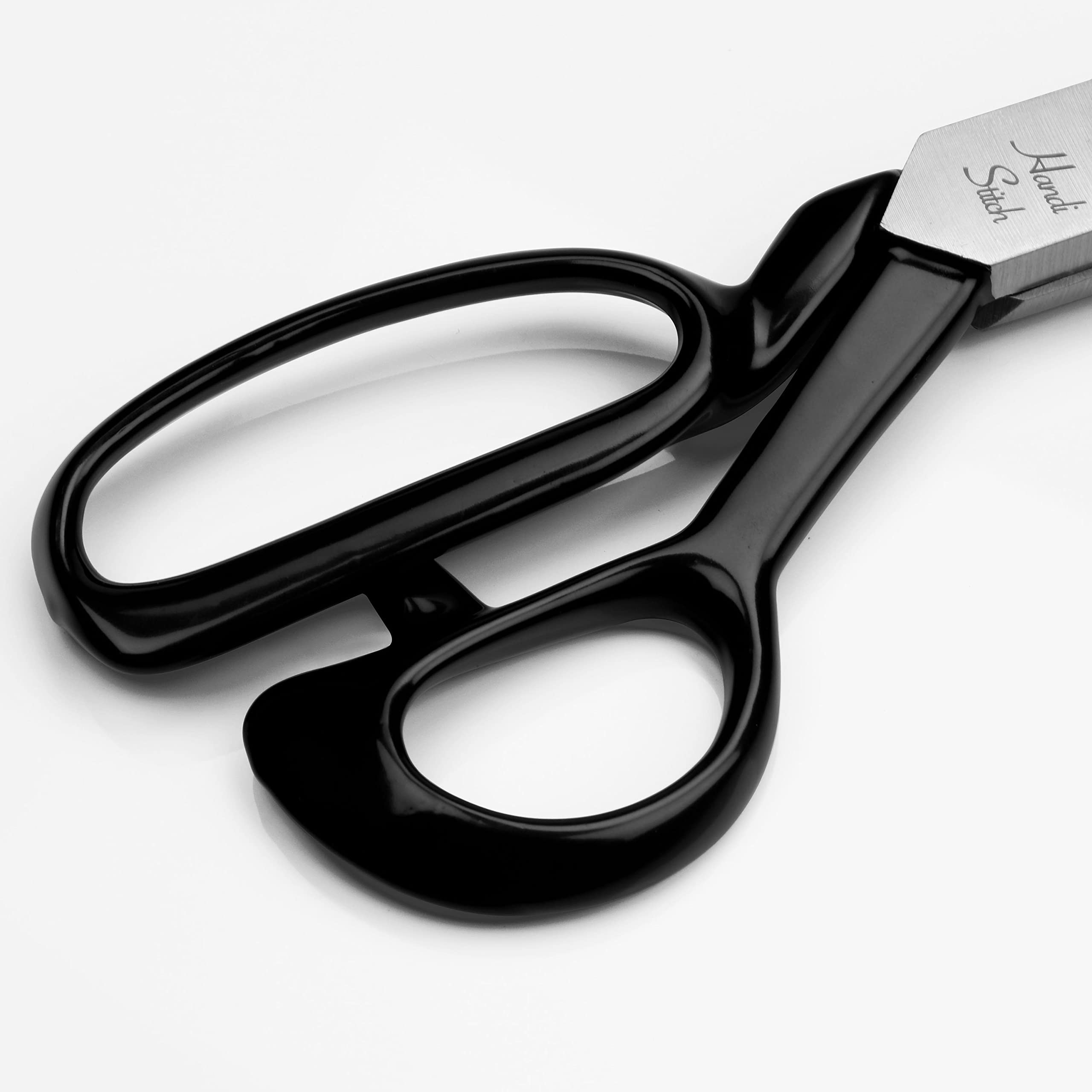 HANDI STITCH Fabric Tailor Scissors and Thread Snipper β 10 Inch Razor Sharp Stainless Steel for Sewing, Dressmaking & Knitting Needs β Durable Black Shears for Cutting Denim, Leather & More