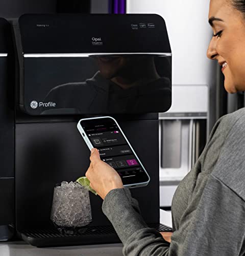 GE Profile Opal Ice Dispenser | Countertop Nugget Ice Maker with Ice Dispenser & 1-Gallon Side Tank | Ice Machine with WiFi Connectivity | Smart Home Kitchen Essentials | Satin Black