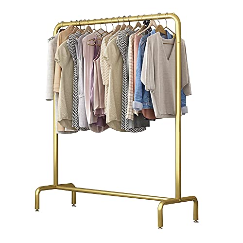 NEOCHY Clothing Display Racks, Iron Heavy-Duty Hangers, Open Bedroom, Balcony Drying Racks, Men's and Women's Display Racks, Saving Space/Golden/150X40X150Cm