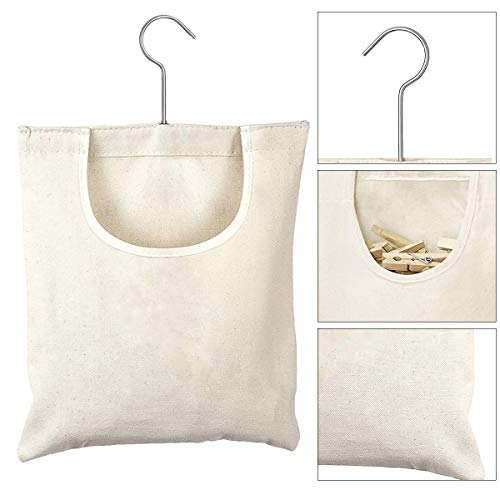 Oxford Cloth Clothespin Bag, Hanging Storage Organizer Bag Hanging Laundry Clothes Pin Holder with Hanging Hook