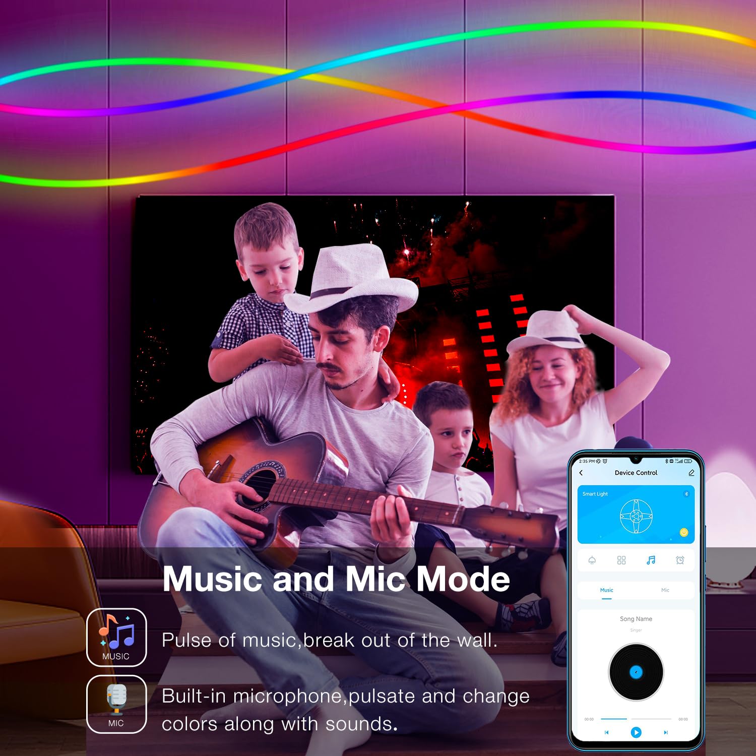 DAYBETTER Smart Led Lights 65.6ft, App Controlled Led Strip Lights Kits with 24 Keys Remote, Timer Schedule Led Lights Strip, Color Changing Led Lights for Bedroom Party Kitchen