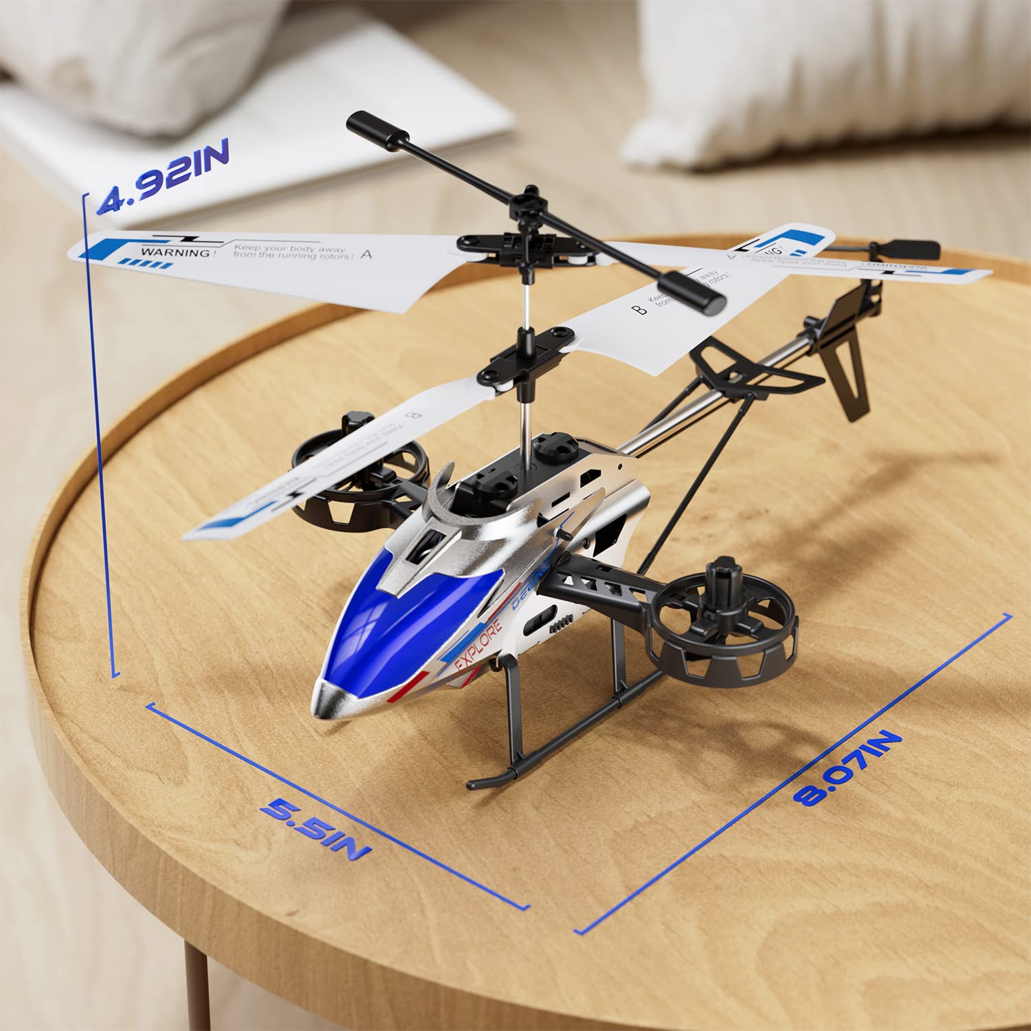 DEERC Remote Control Helicopter, 4.5CH Lateral Drift RC Helicopters W/Light, 22 Min Play, Altitude Hold, Gyroscope, 2.4GHz Toy for Beginner Boys Girls