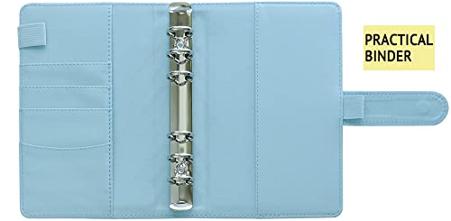Fan&Ran 2023 Planner Binder Set A6 - Weekly and Monthly Refills, Budget Sheets, Cash Zipper Pocket, Personal Size, Sky Blue