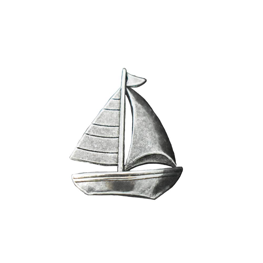 Handcrafted Antique Pewter Sailboat Magnet Gift for Personalizing Home Office Refrigerator Whiteboard Locker - Made in The United States - SKU A017MAG