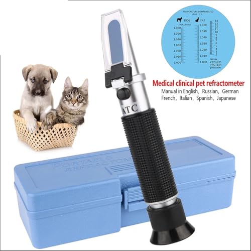 KYKYK Refractometer, Refractometer Pet Urine Specific Handheld Veterinary Serum Plasma Protein Hemoglobin Tester Refractometer for Fruit, Homebrewing, Juice, Vegetables