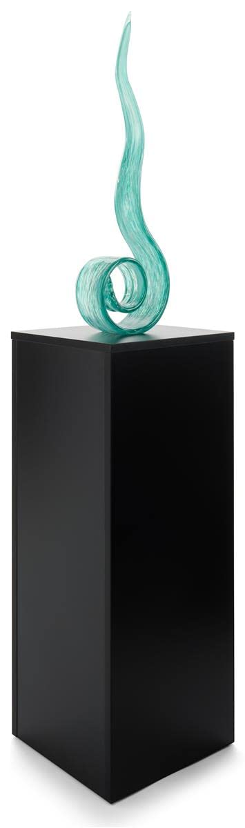 Displays2go, Portable Gallery Pedestal, Laminated Particle Board, Melamine Construction β Black Finish (WDCUBEBLK3)