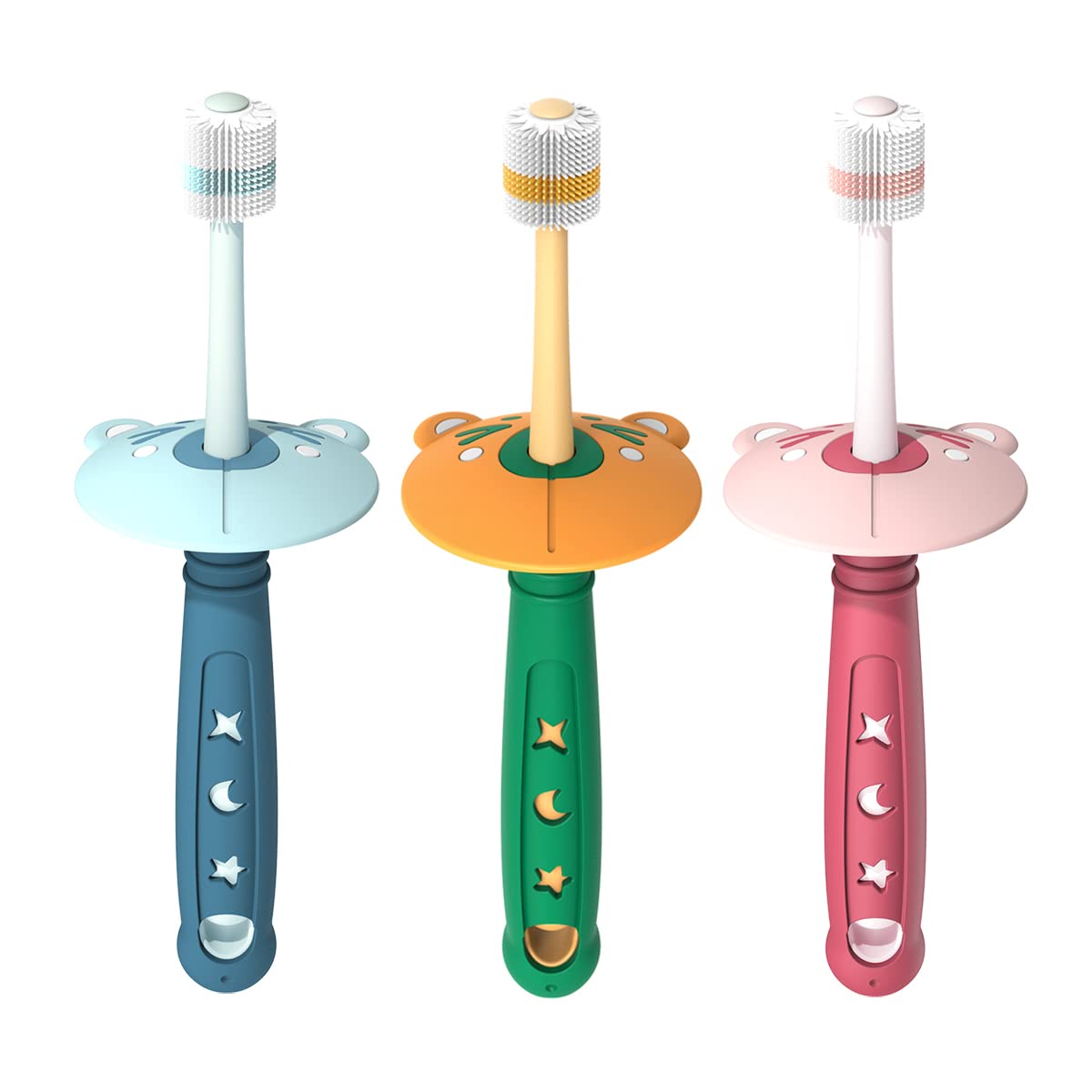 soobei Baby 360°Toothbrush Kids Toothbrush -Nanometre Materials Soft Toothbrush,Suitable for Babies and Toddlers Ages 1-6 Years ((3 Pack) Pink+Blue+Green