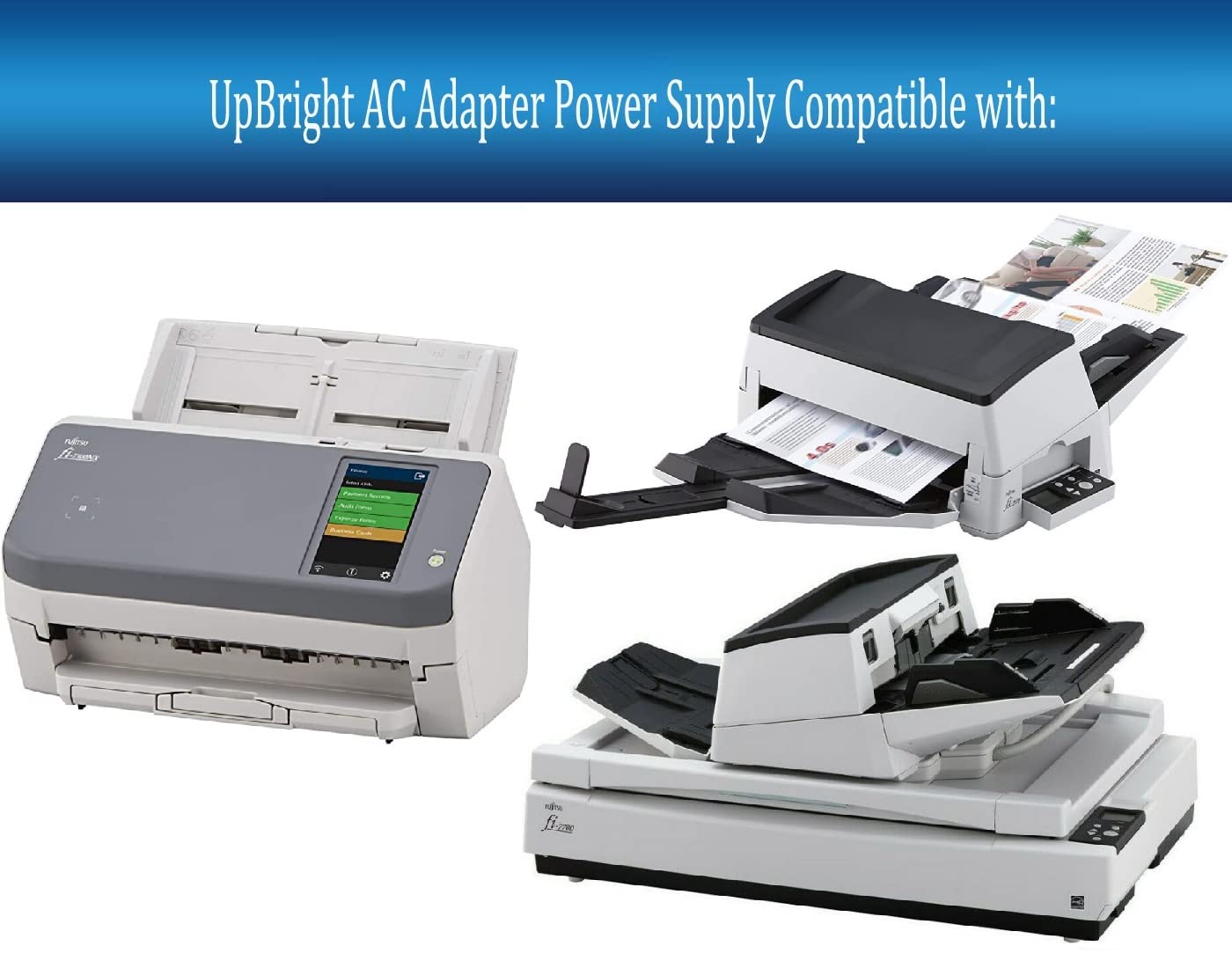 UpBright 24V AC/DC Adapter Compatible with Fujitsu Fi-7300nx PA03768-B005 FI-7600 PA03740-B505 P3740A FI-7700 PA03740-B005 FI-7700S Sheetfed Desktop Document Scanner 24VDC Power Supply Battery Charger