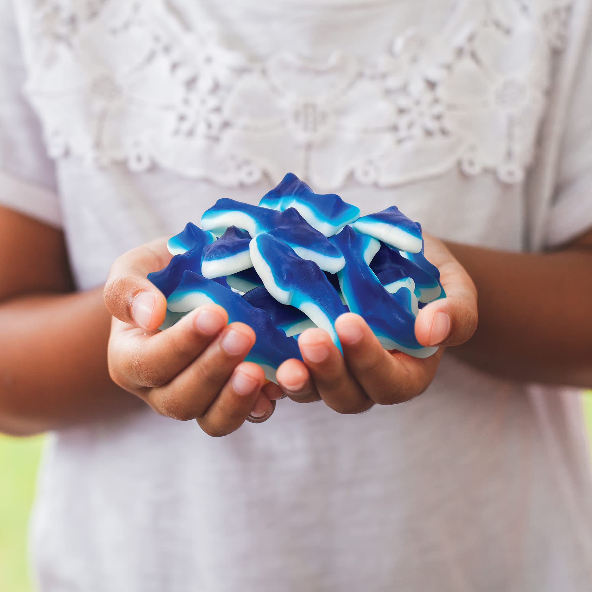Funtasty Blue Sharks Gummy Candy, Blue Raspberry Marshmallow Flavor - 11-Ounce Bag