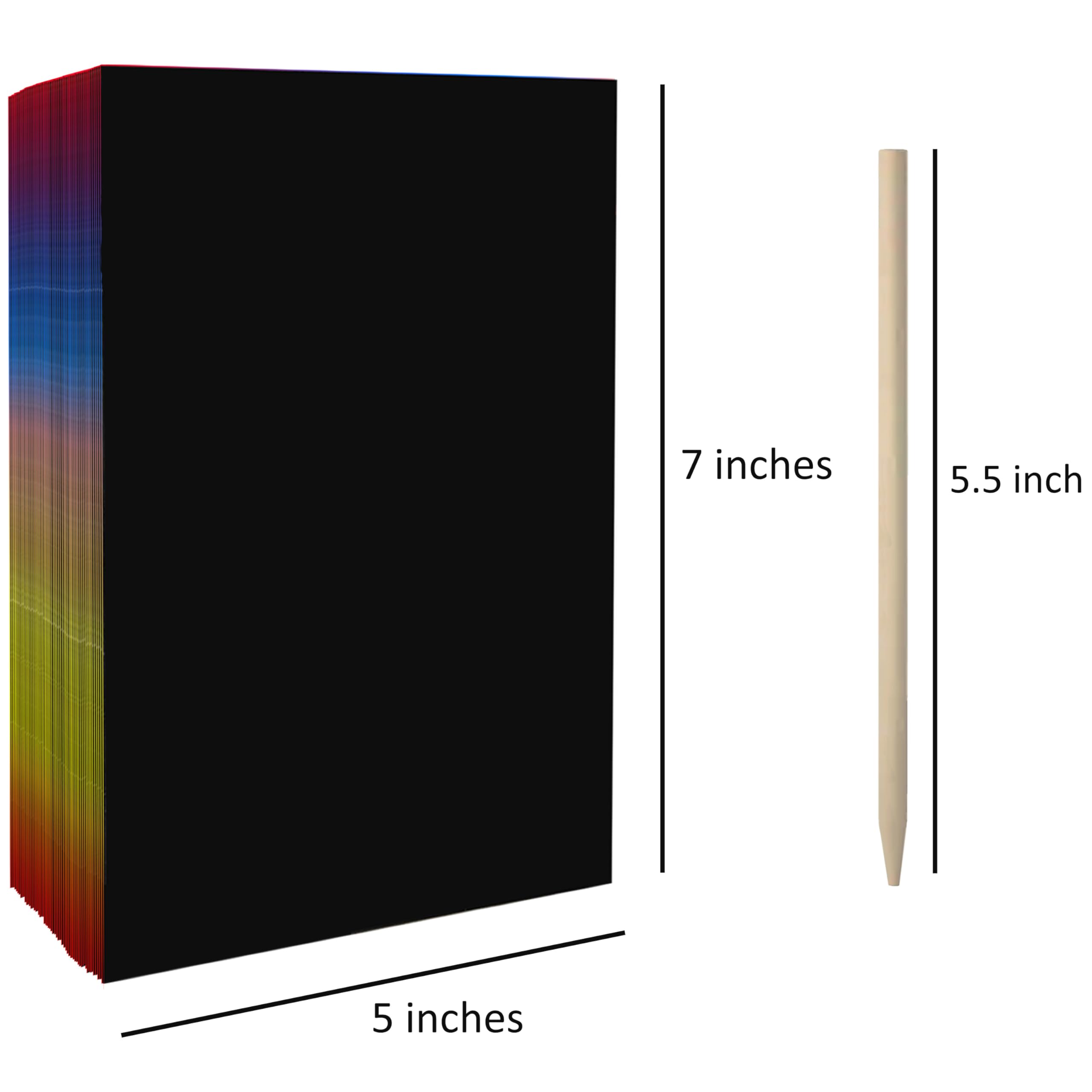 VHALE 30 Scratch Paper Art for Kids, Magic Scratch It Off Paper Craft, Rainbow Drawing Scratchboard Sketch Pad Notepad, Great Travel Toys, Party Favors, with Wooden Stylus