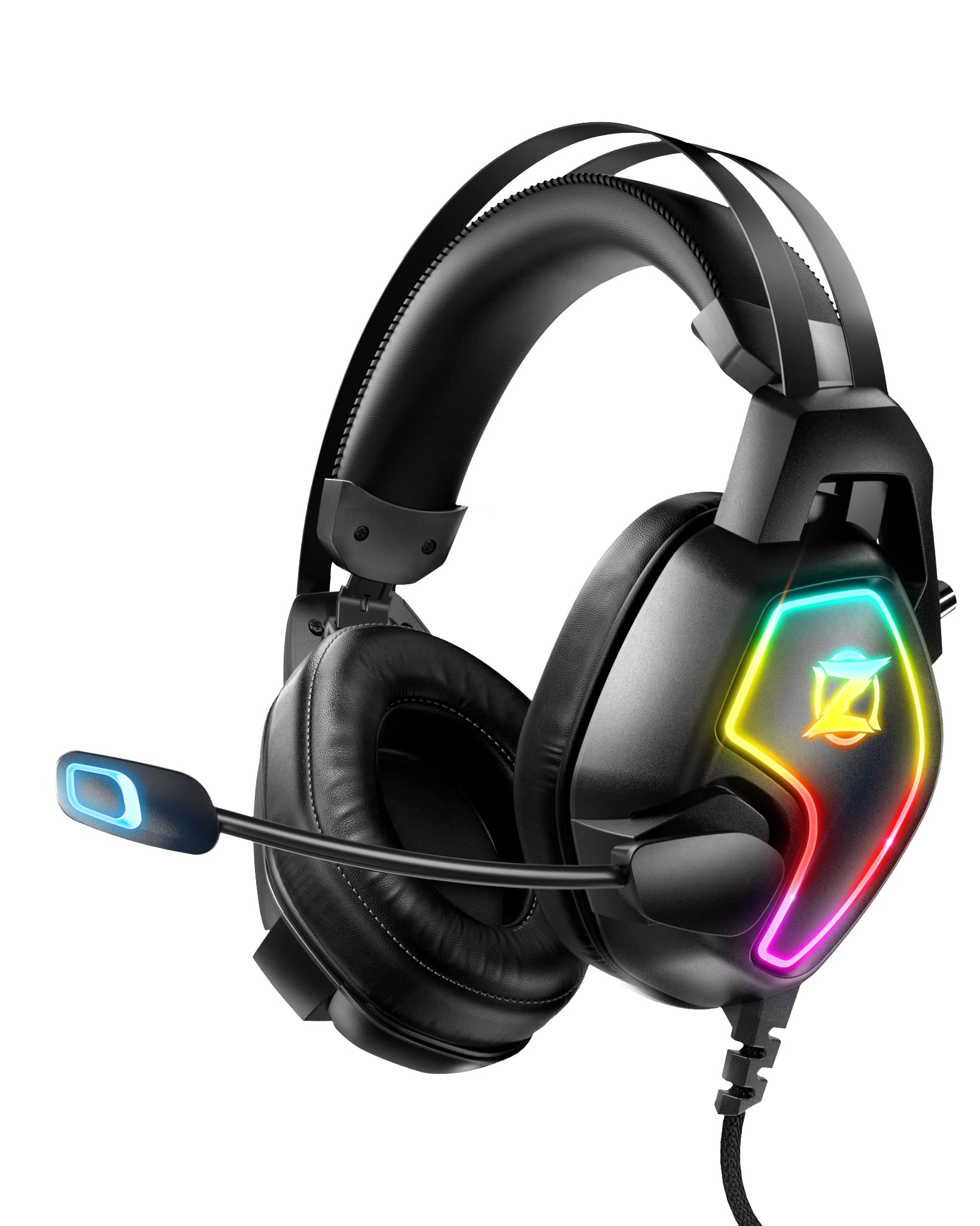 Gaming Headset for PS4 PS5 PC Xbox One Switch, Over Ear Headphones with Surround Sound, Noise Cancelling
